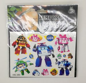 Robocar Poli Temporary Tattoo sticker - Happy.my